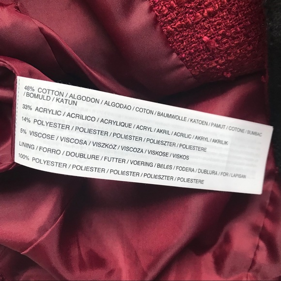 Mango | Jackets & Coats | Mango Tweed Deep Red Gold Blazer Jacket S ...